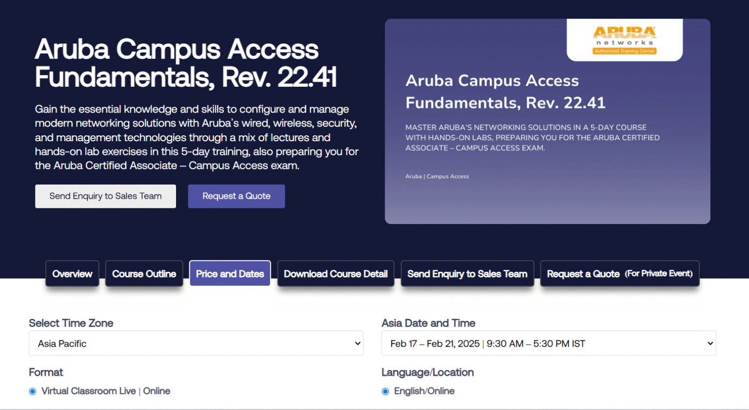 Aruba Campus Access Fundamentals Course Guide 2025
